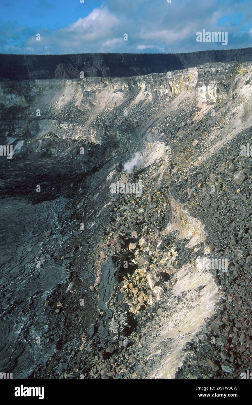 Steam on crater walls, taken in 1998, Halemaumau Crater, Hawai'i ...