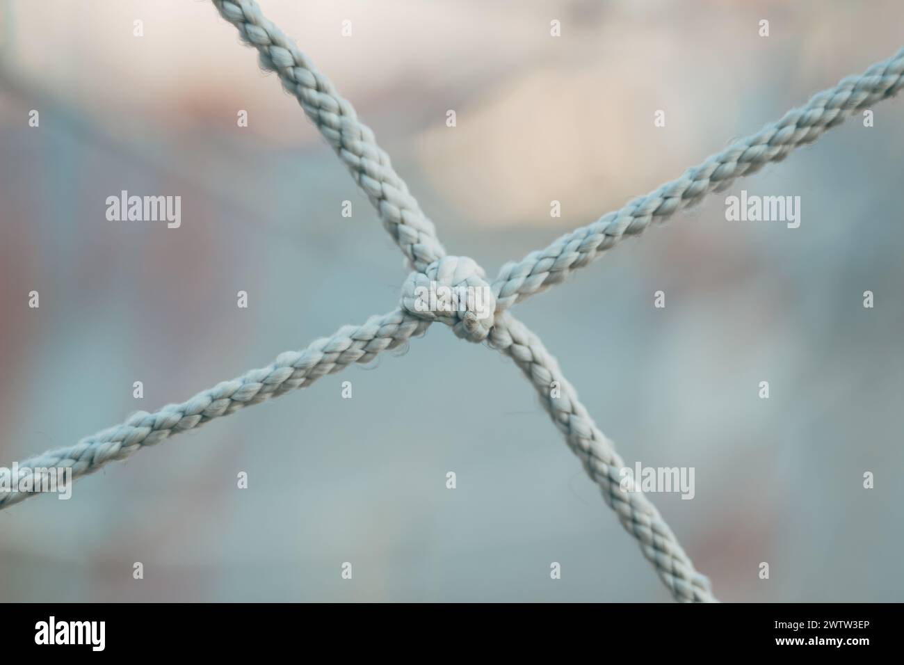 Soccer goal net knot, closeup with selective focus Stock Photo - Alamy