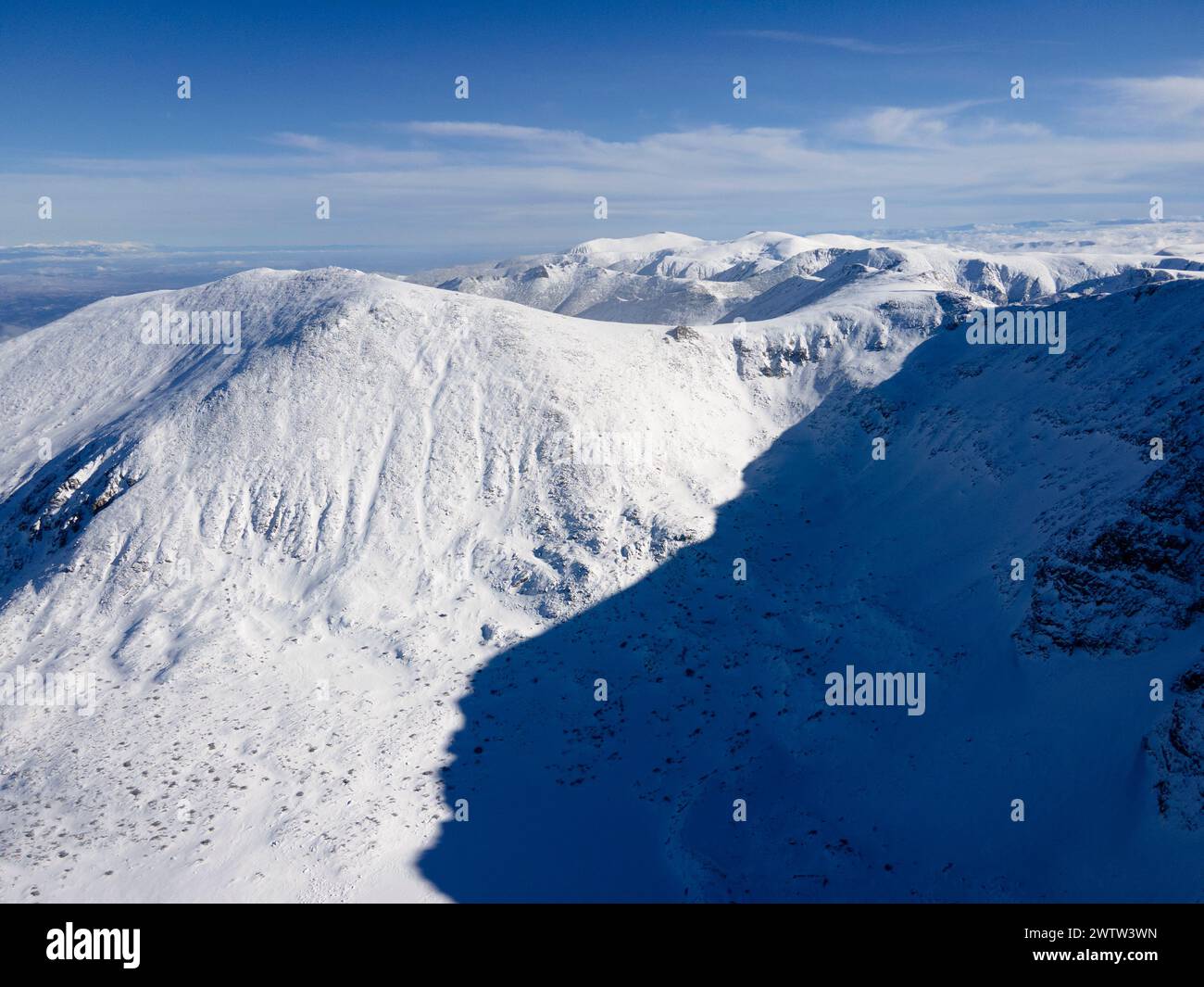 Amazing Aerial Winter view of Rila mountain near Musala peak, Bulgaria ...