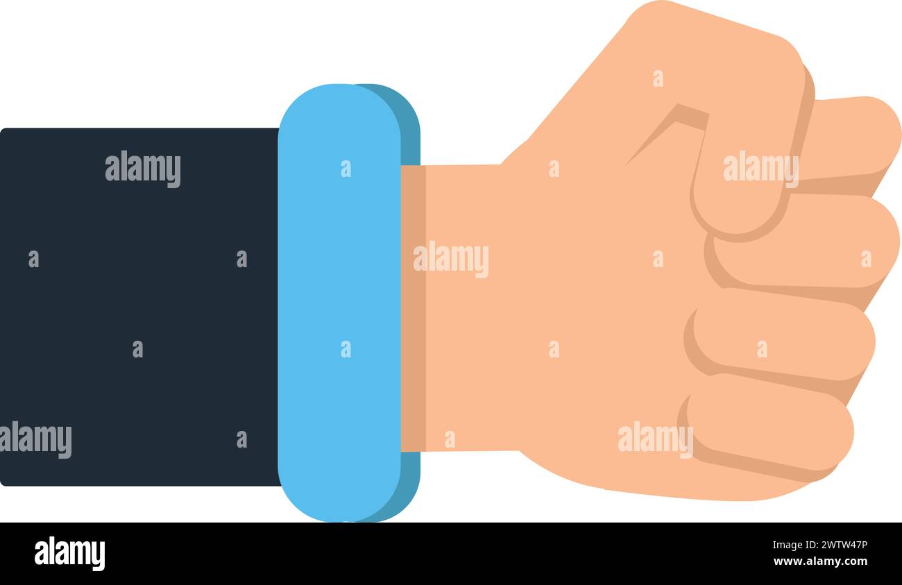 Businessman fist. Hand gesture icon. Work fight Stock Vector Image ...