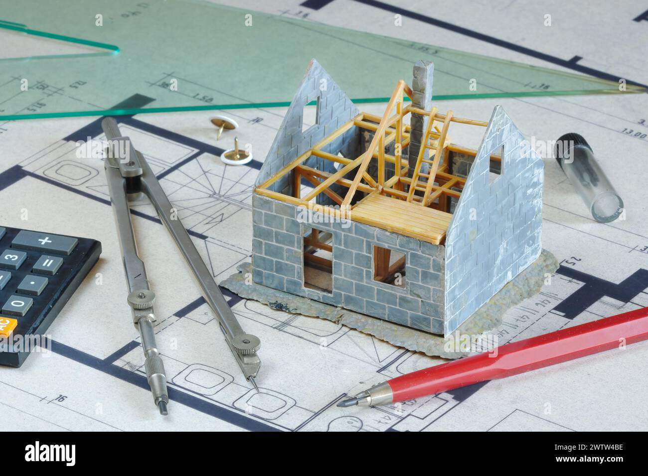 architecture and Construction and architecture concept.Fictional plan ...