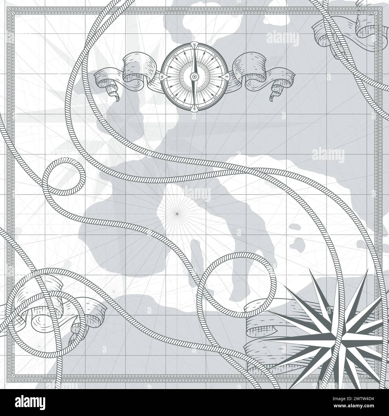 Vintage map and compass Stock Vector Images - Alamy