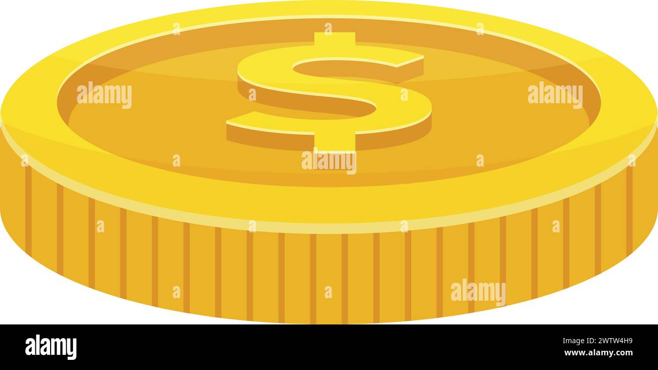 Golden coin cartoon icon. Money cash symbol Stock Vector Image & Art ...