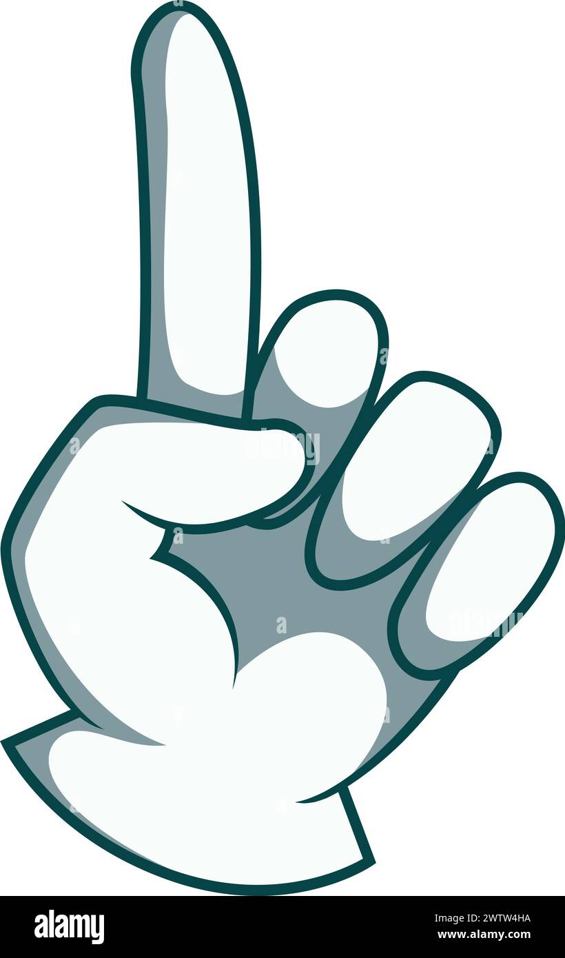 Pointing finger in white glove. Comic hand gesture Stock Vector Image ...