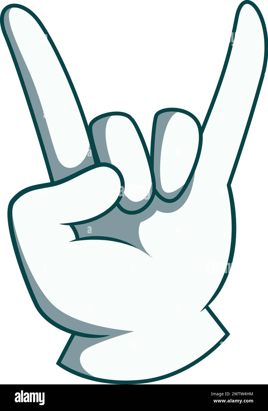 Rock gesture in white glove. Comic hand icon Stock Vector Image & Art ...