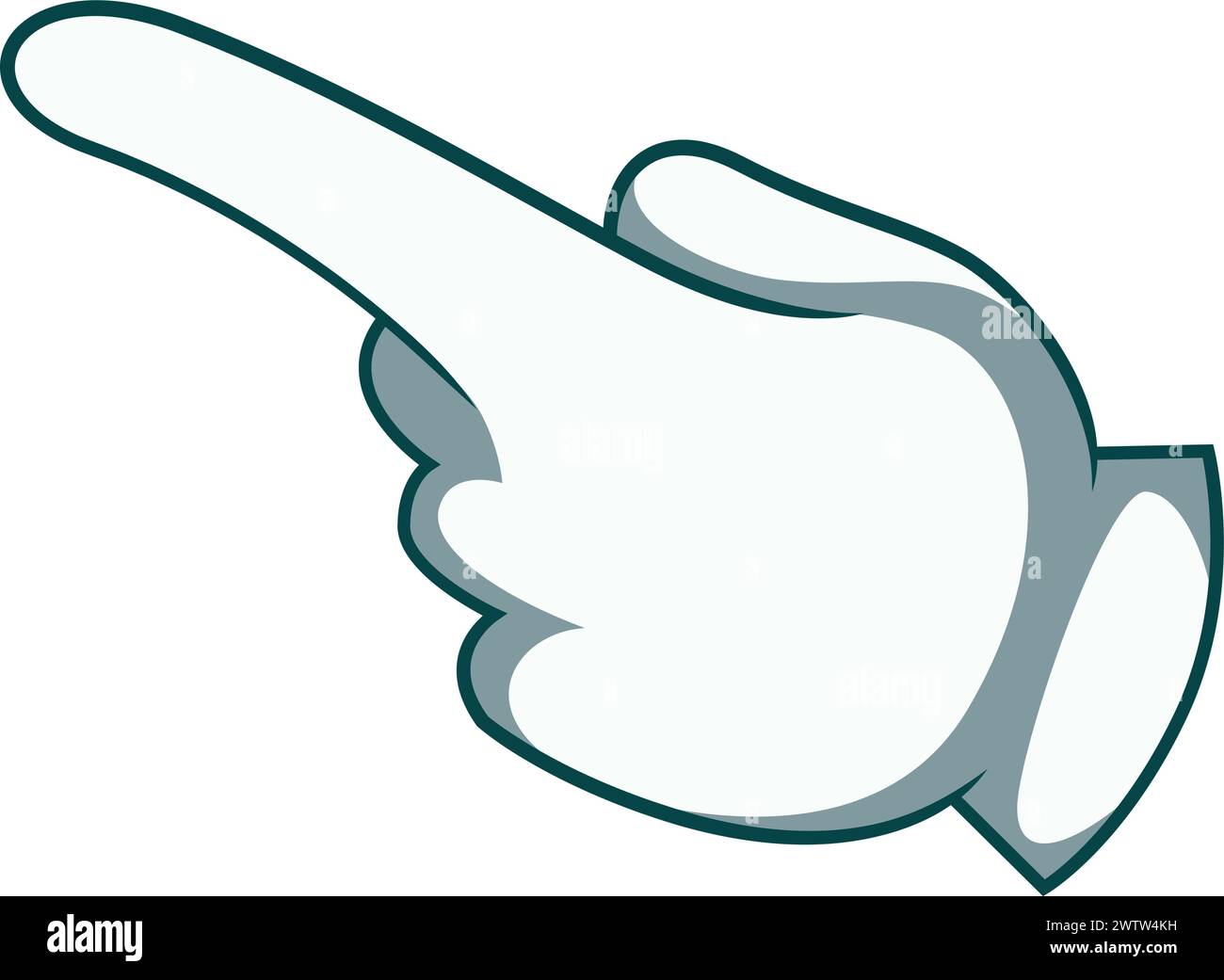 Comic hand pointing finger. White glow gesture Stock Vector Image & Art ...