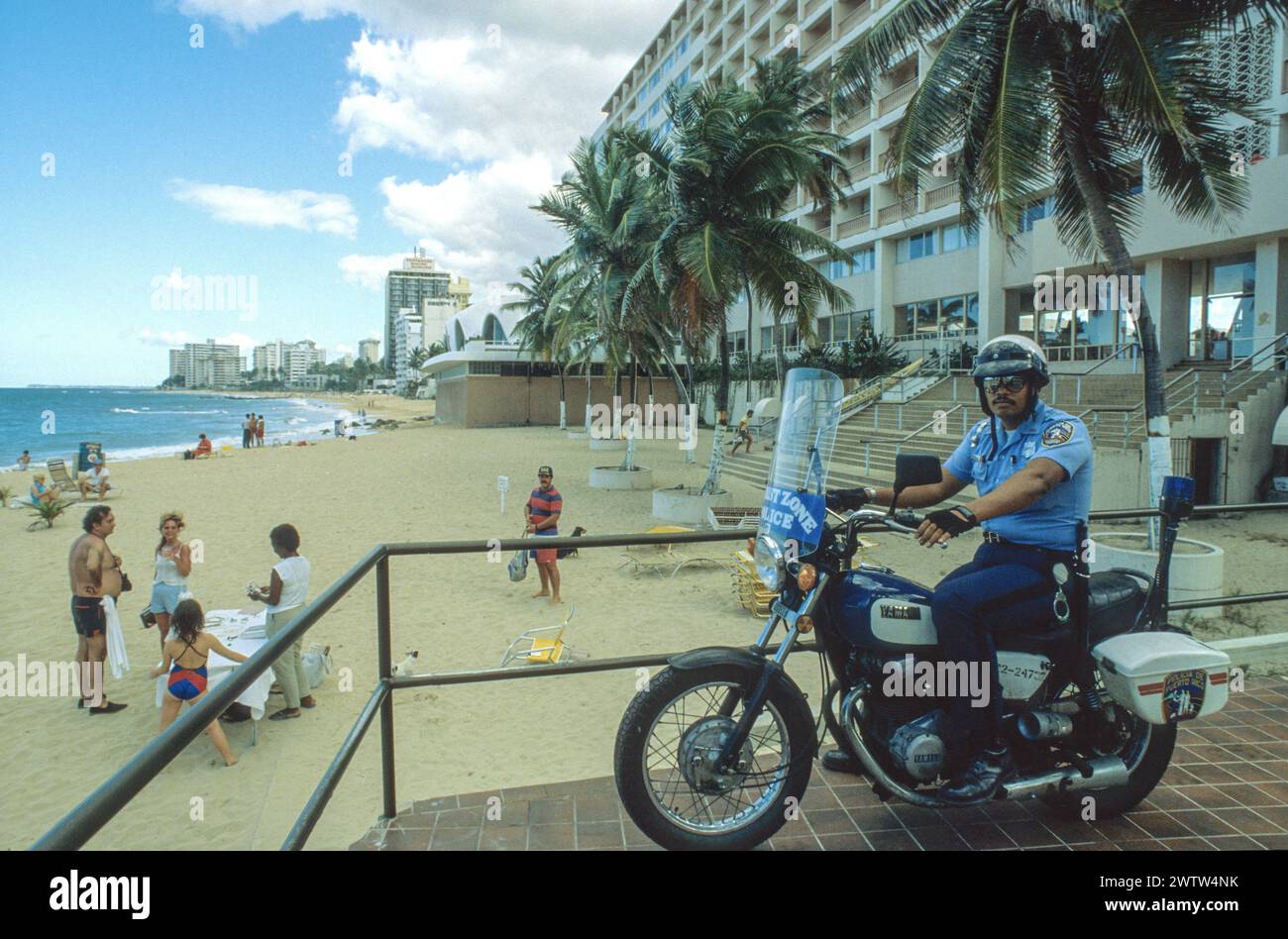 porto rico puerto rico usa police patrol security controling beach many ...