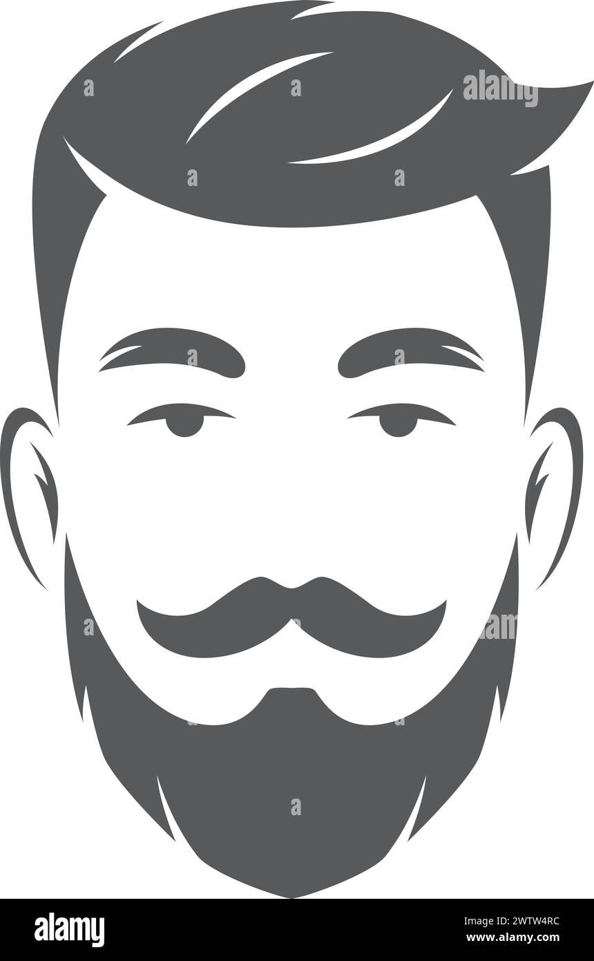 Bearded male face portrait. Black man avatar Stock Vector Image & Art ...