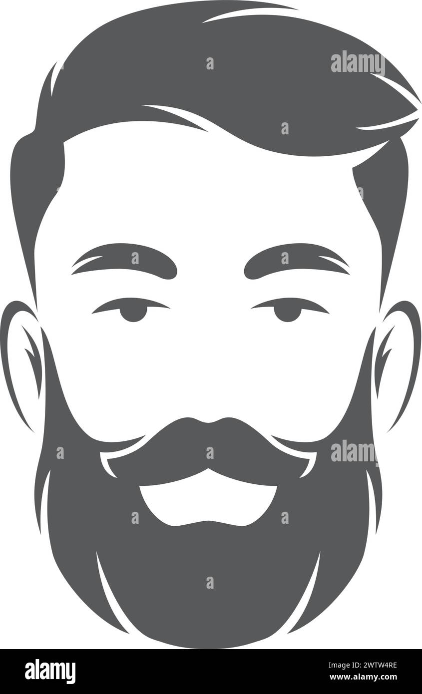 Black male portrait. Hipster avatar. Bearded man Stock Vector Image ...