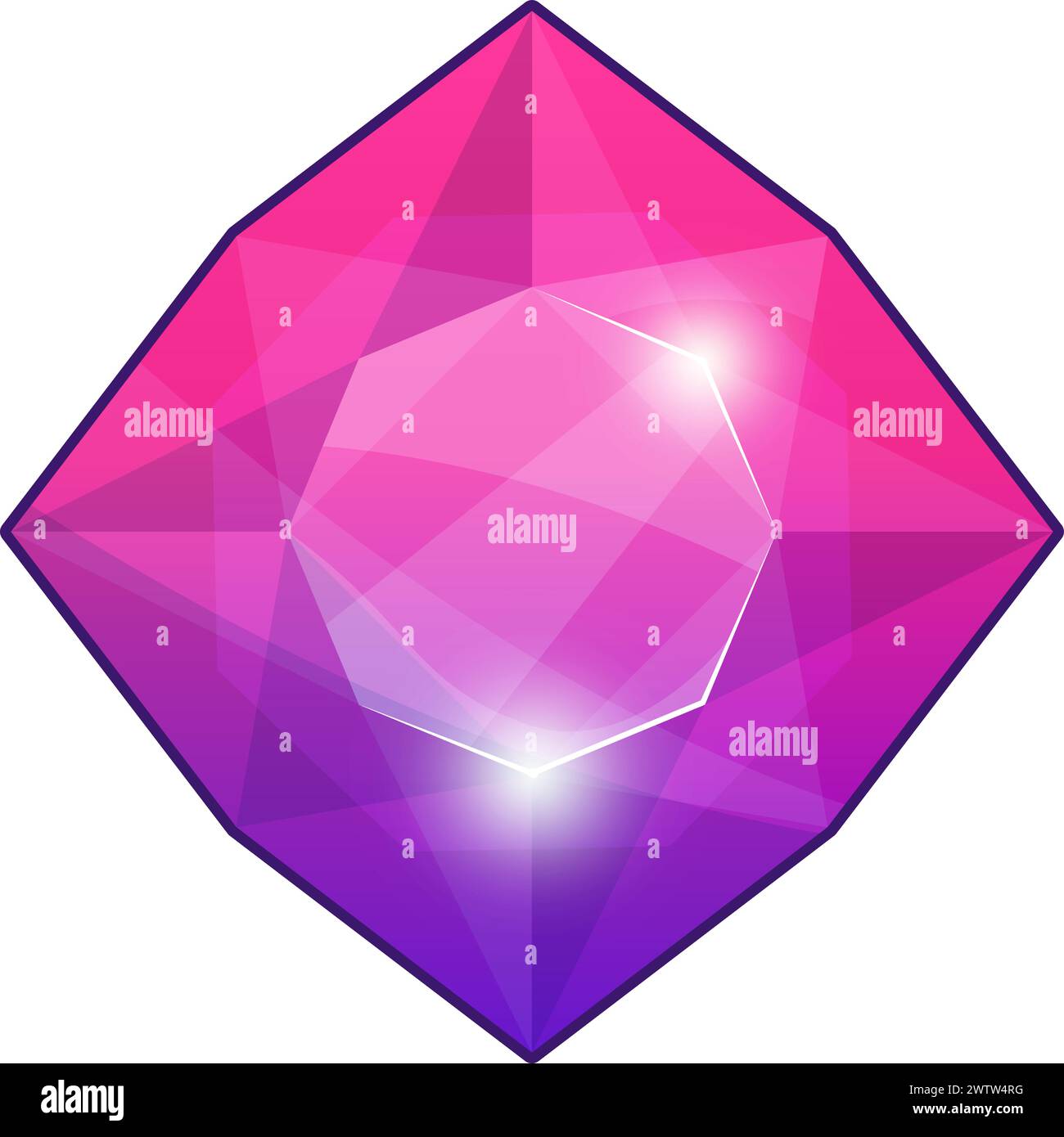 Pink diamond. Shiny gemstone. Treasure cartoon icon Stock Vector Image ...