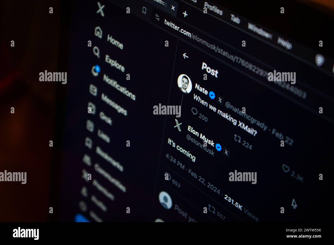 Vancouver, CANADA - Mar 18 2024 : In the X app, a user posted “When we ...