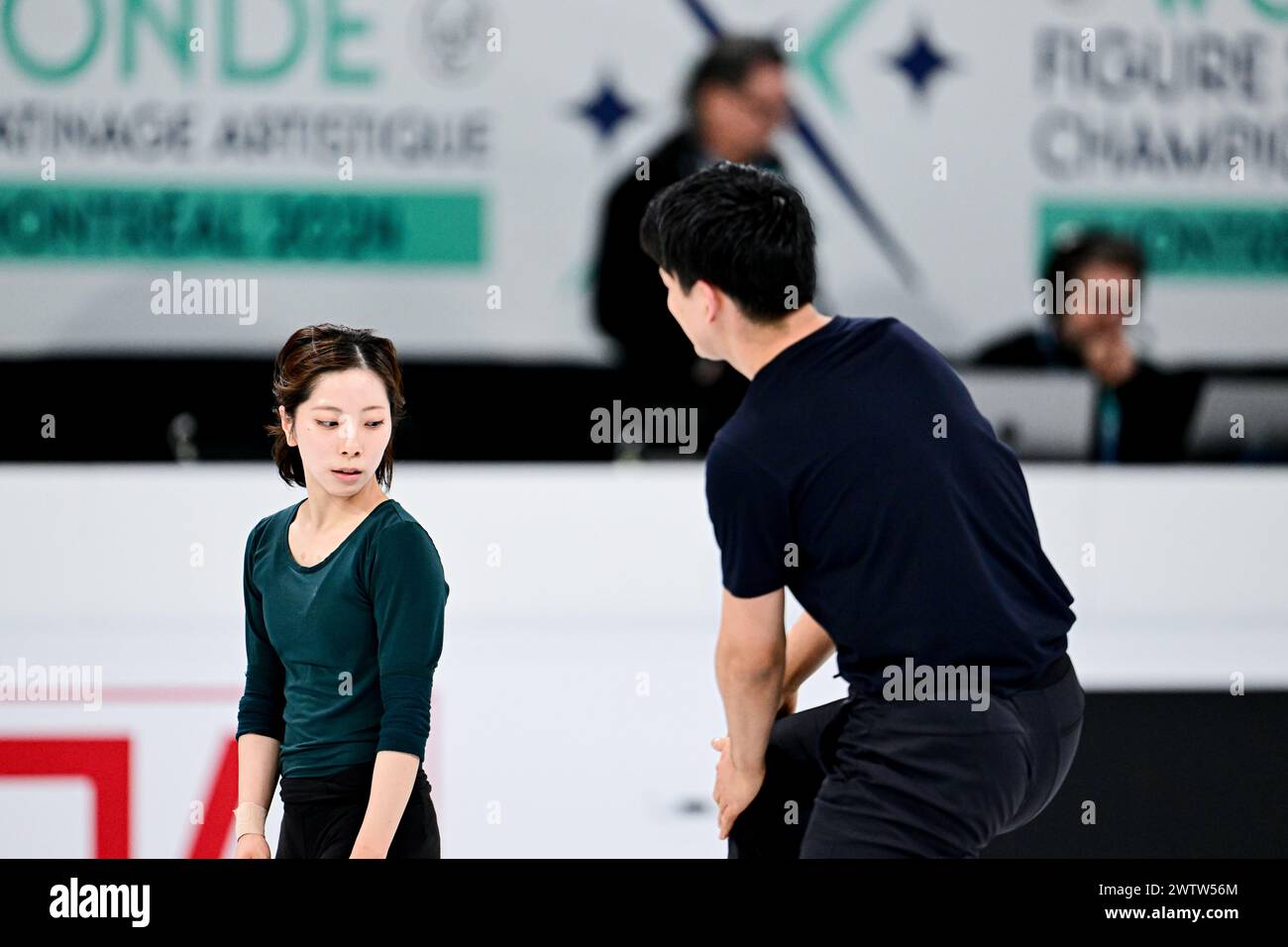 Riku MIURA & Ryuichi KIHARA (JPN), during Pairs Practice, at the ISU ...