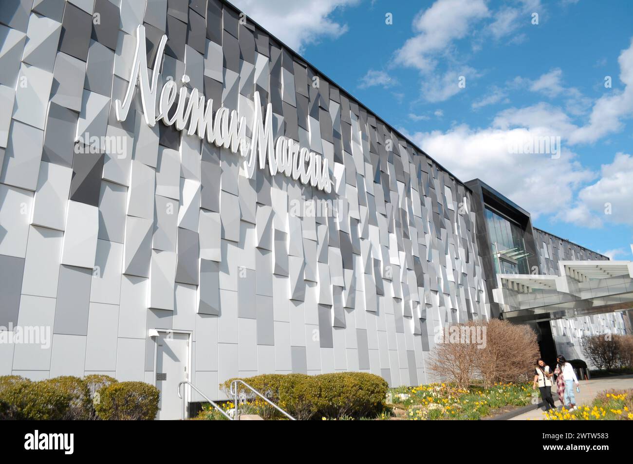 A Neiman Marcus logo is seen on a store in the neighborhood of Garden ...