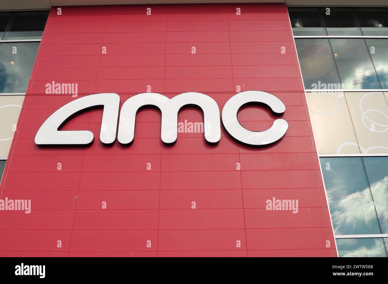 An AMC Theatre logo is seen on an AMC Theatre in the neighborhood of ...
