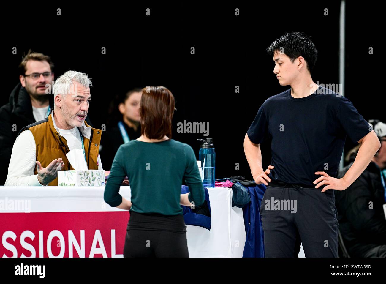 Riku MIURA & Ryuichi KIHARA (JPN), during Pairs Practice, at the ISU ...