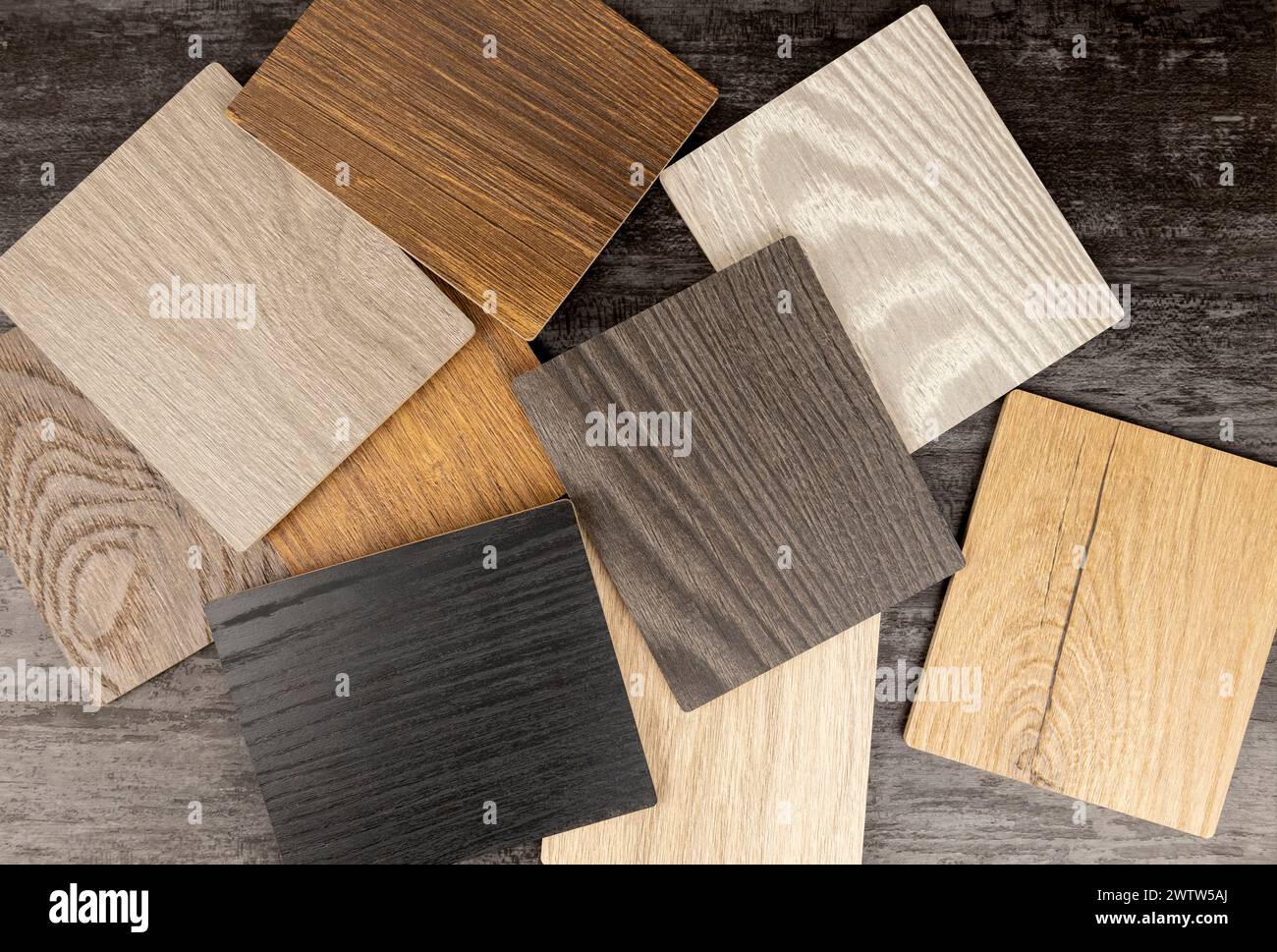 Wood panel veneer colour samples for furniture hi-res stock photography ...