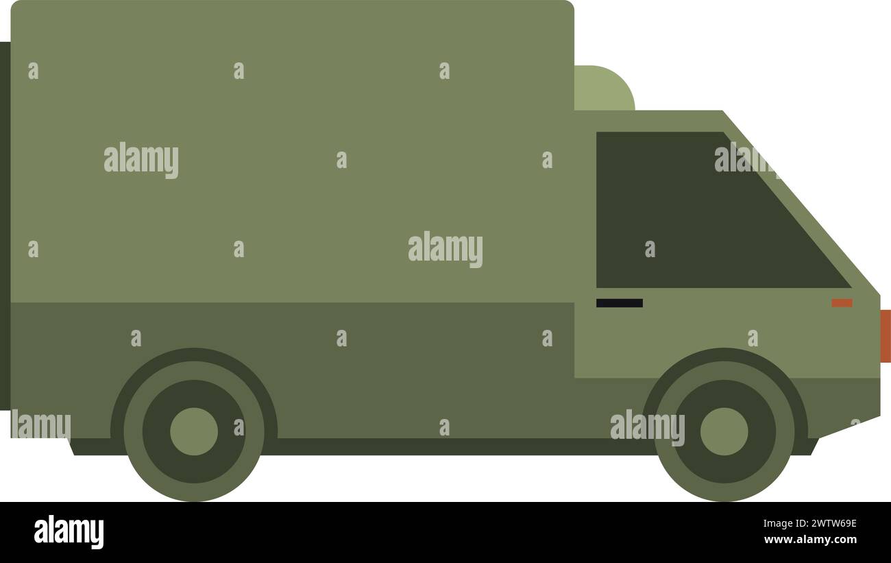 Military green truck. Army vehicle color icon Stock Vector Image & Art ...