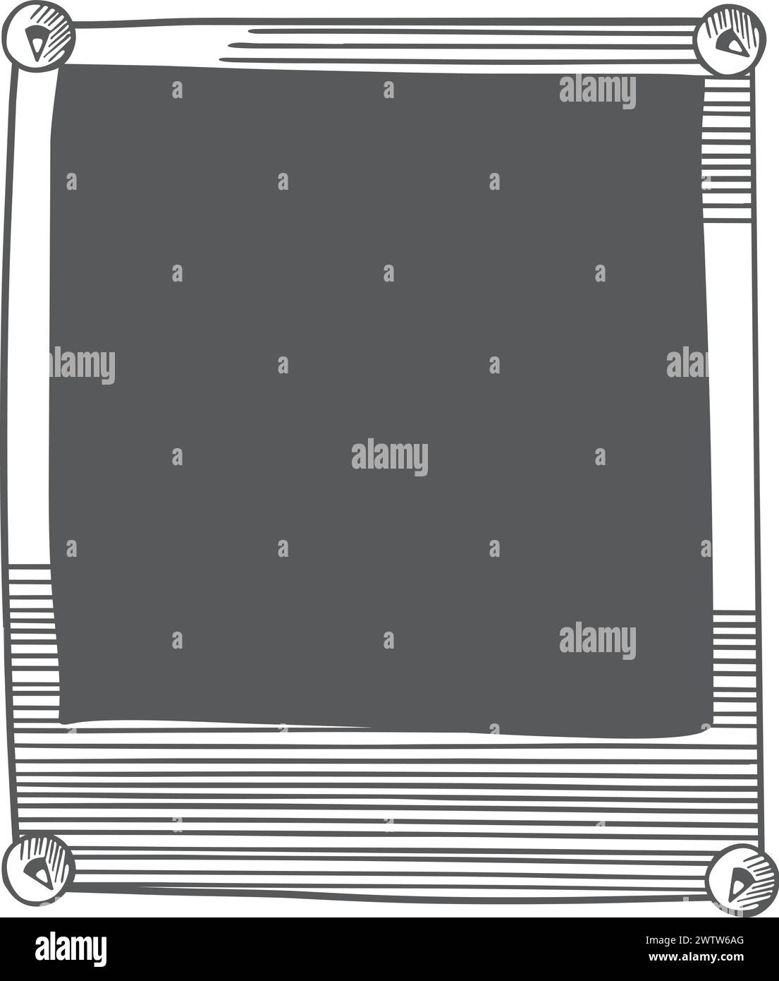 Paper picture frame. Doodle template in retro style Stock Vector Image ...