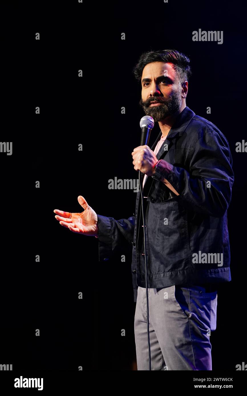Paul Chowdhry on stage during A Night of Comedy, the Teenage Cancer ...
