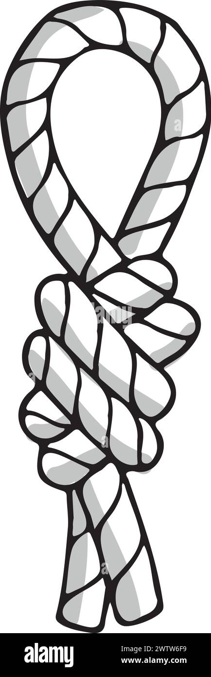 Marine knot drawing. Naval cordage. Twisted rope Stock Vector Image ...