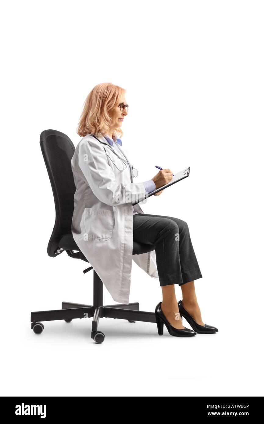 Doctor woman on chair Cut Out Stock Images & Pictures - Alamy