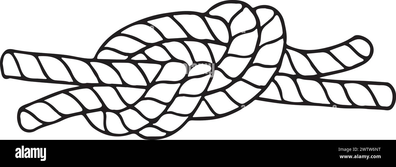 Rope knot drawing. Sailor tied cord string Stock Vector Image & Art - Alamy