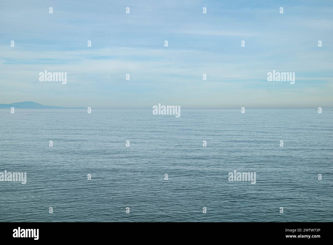 View of the sea on a cloudy day, serene and calm environment, pastel ...