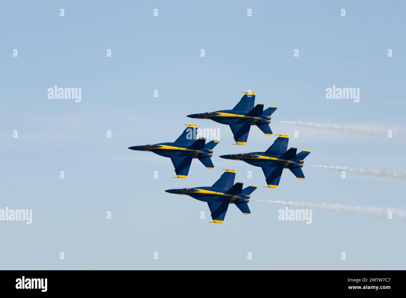U.S. Navy Blue Angels perform aerobatic formation maneuvers during the ...