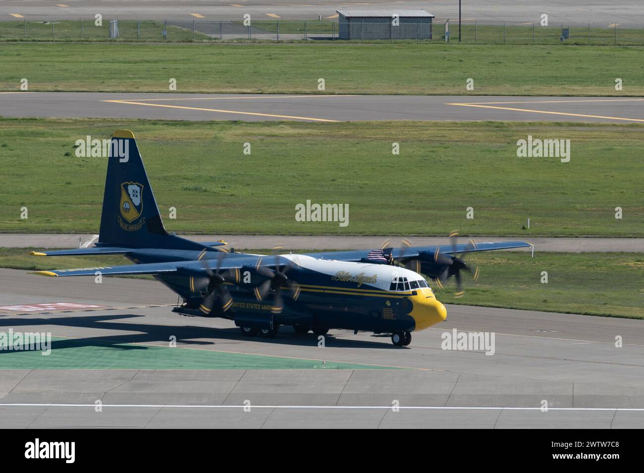 U.S. Navy C-130J Hercules “Fat Albert” taxis during the Travis Air ...