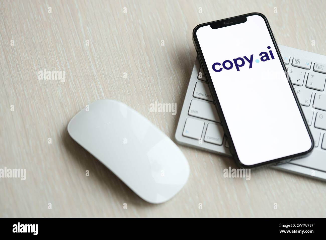 KYIV, UKRAINE - MARCH 17, 2024 CopyAI logo on iPhone display screen ...