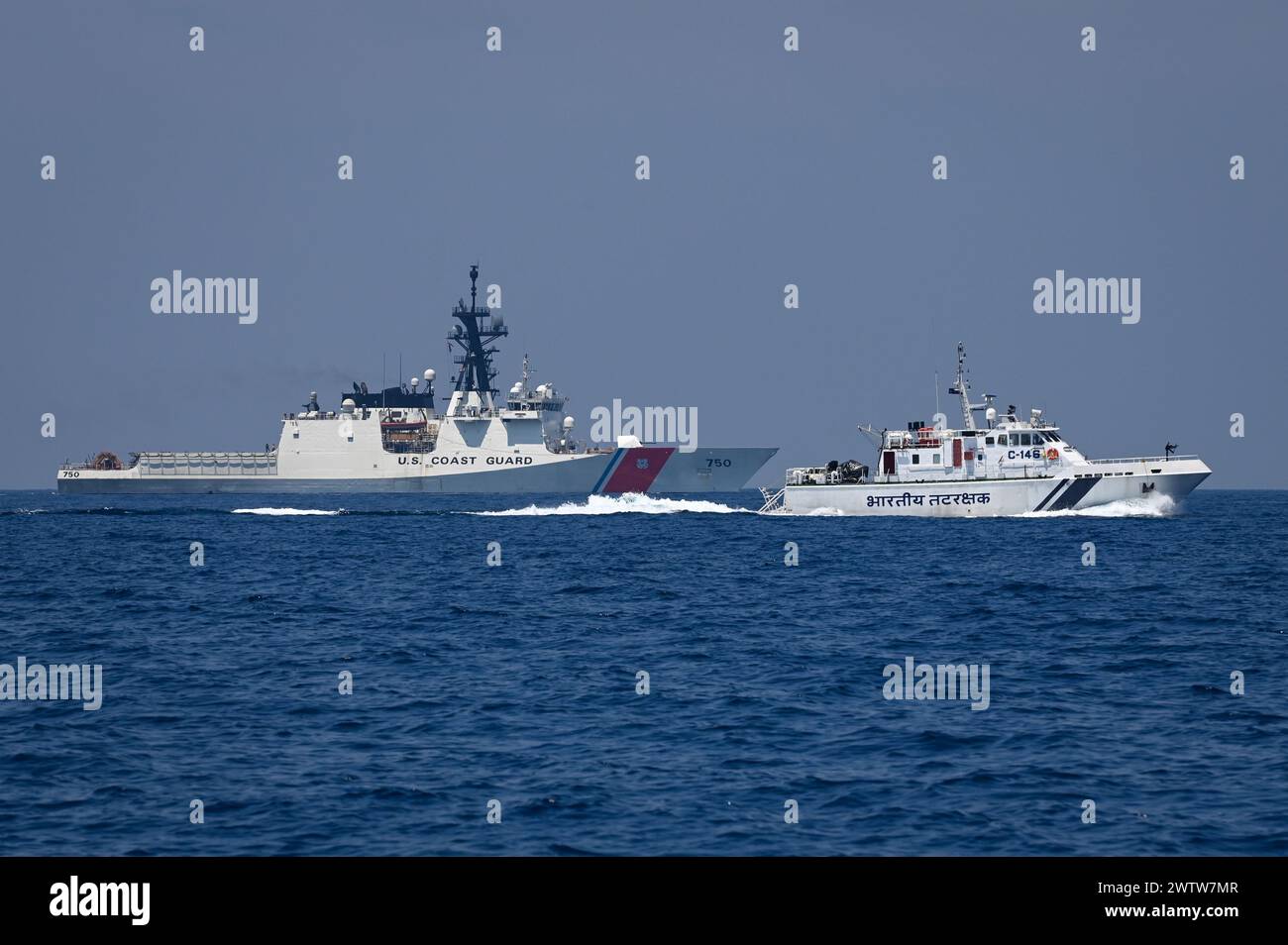 U.S. Coast Guard Cutter Bertholf (WMSL 750) transits the Andaman Sea as ...