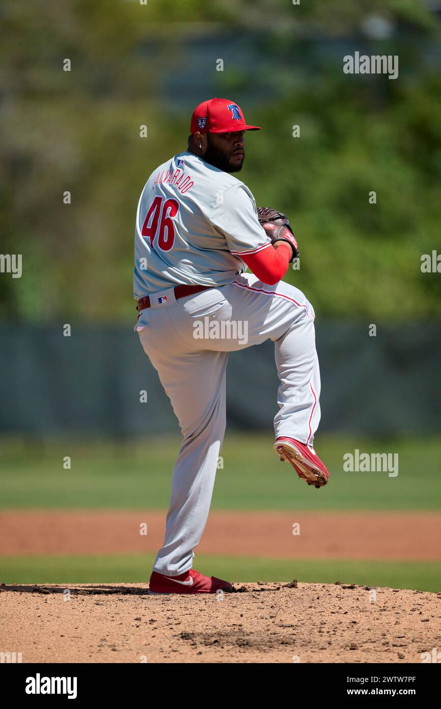 Philadelphia Phillies Jose Alvarado (46) delivers a pitch during an ...