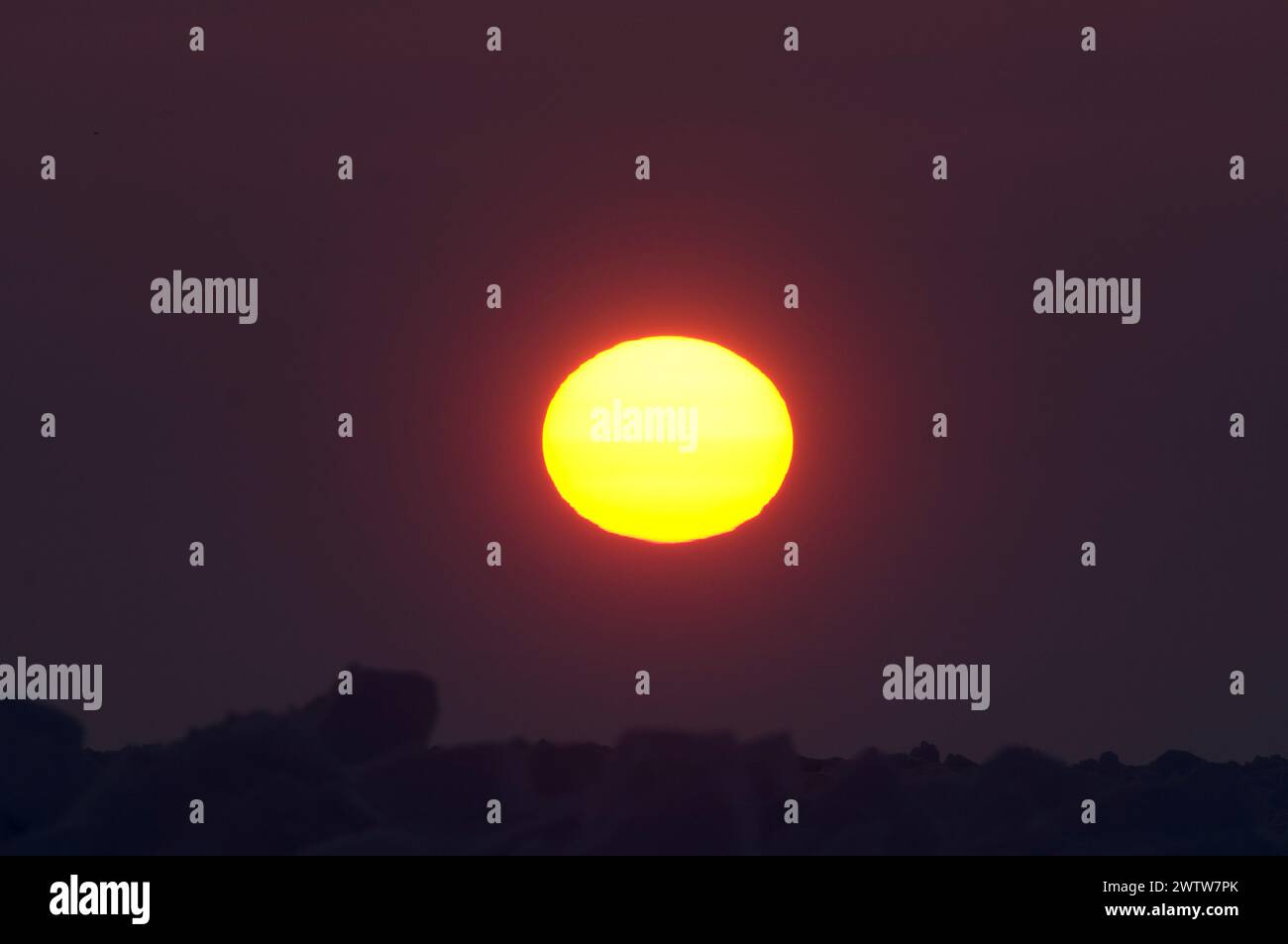 Seascape of sunset over open lead rough pack ice over the Chukchi sea ...
