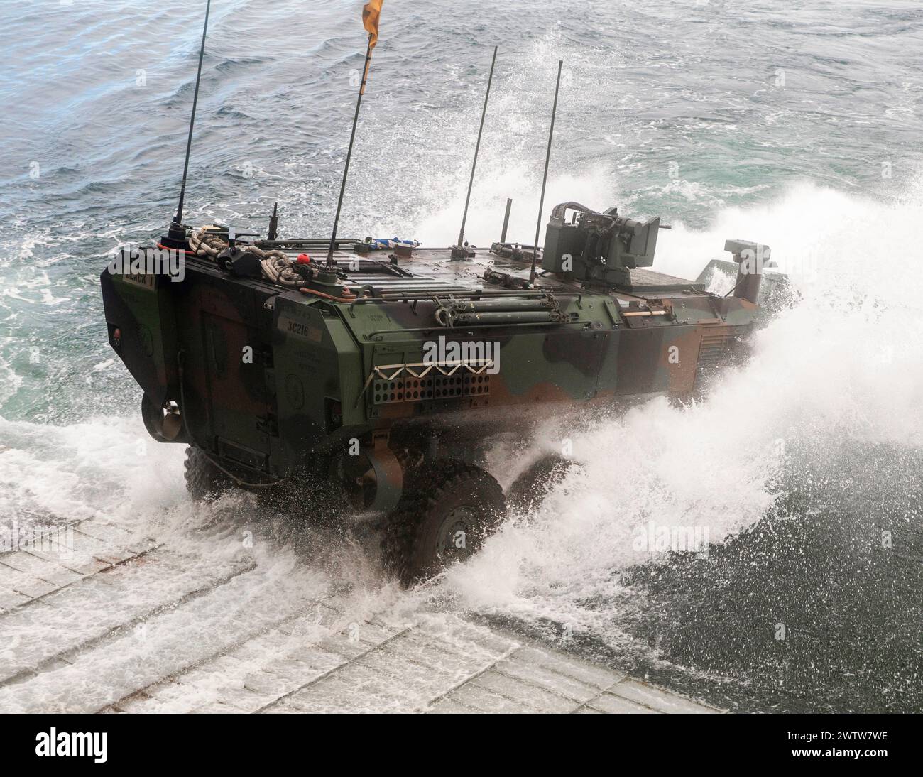A U.S. Marine Corps Amphibious Combat Vehicle assigned to Alpha Company ...