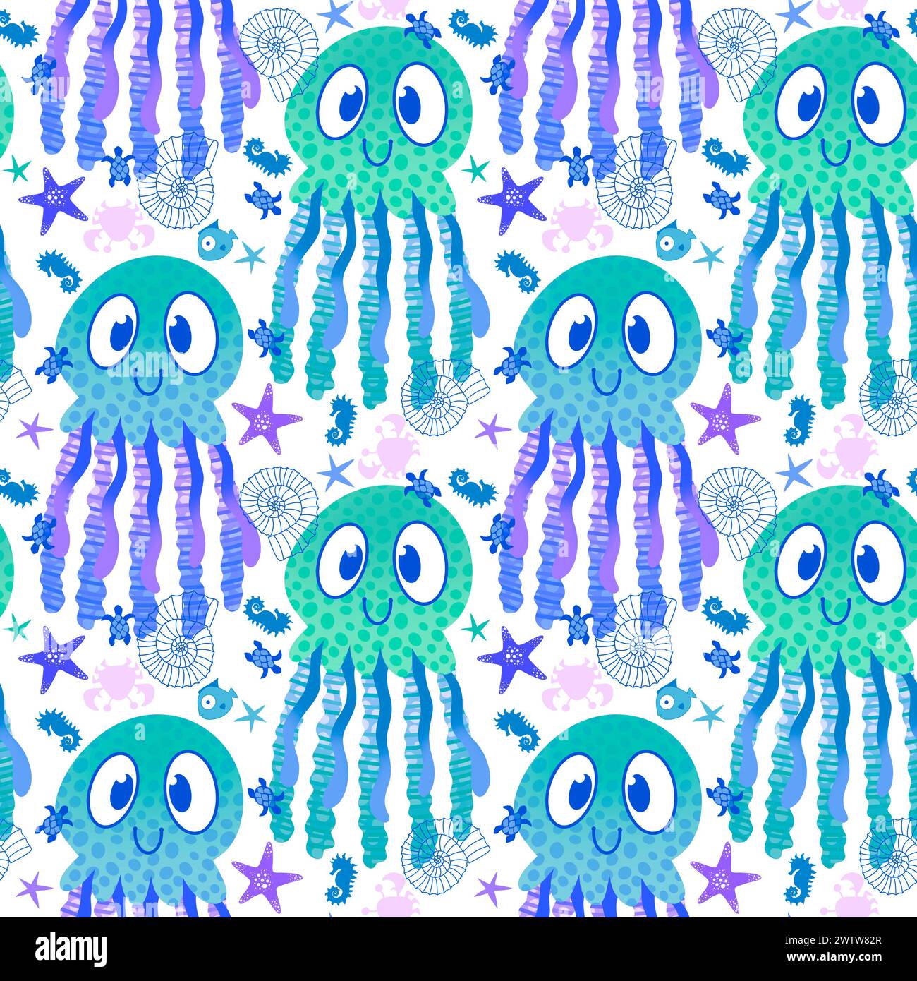 Summer animals seamless octopus pattern for wrapping paper and kids ...