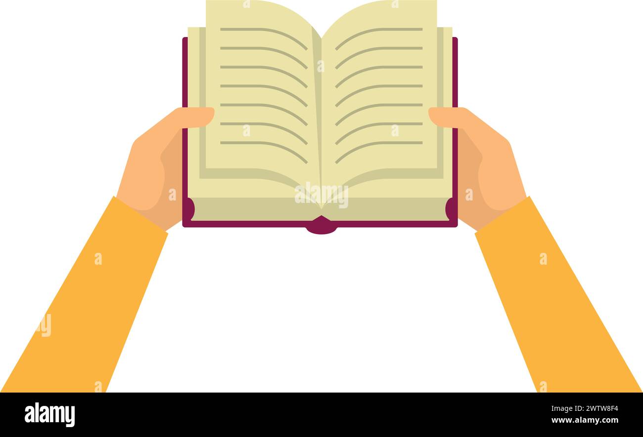 Open book in human hands. Reading color icon Stock Vector Image & Art ...