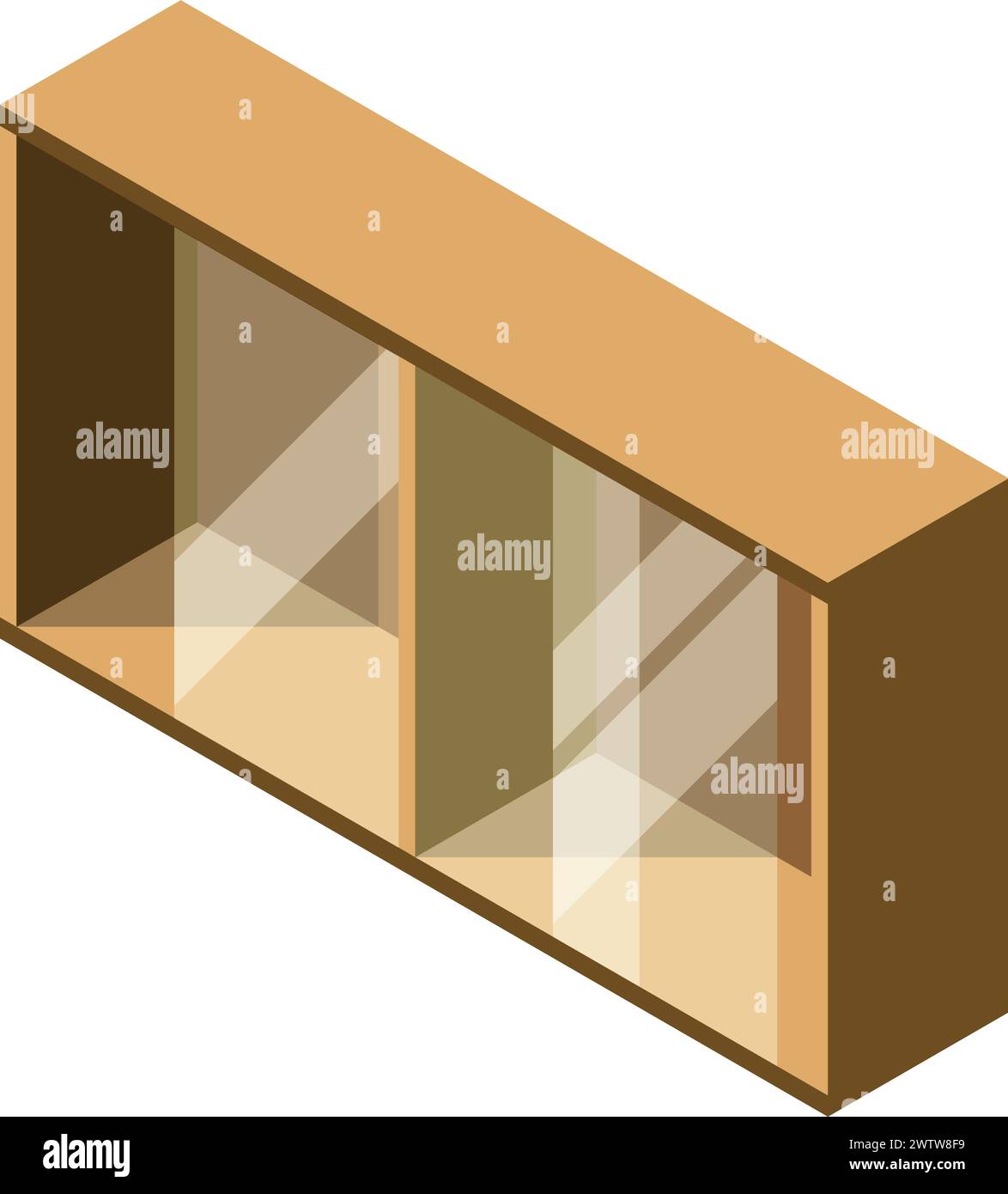 Glass door cupboard isometric icon. Cabinet storage Stock Vector Image ...