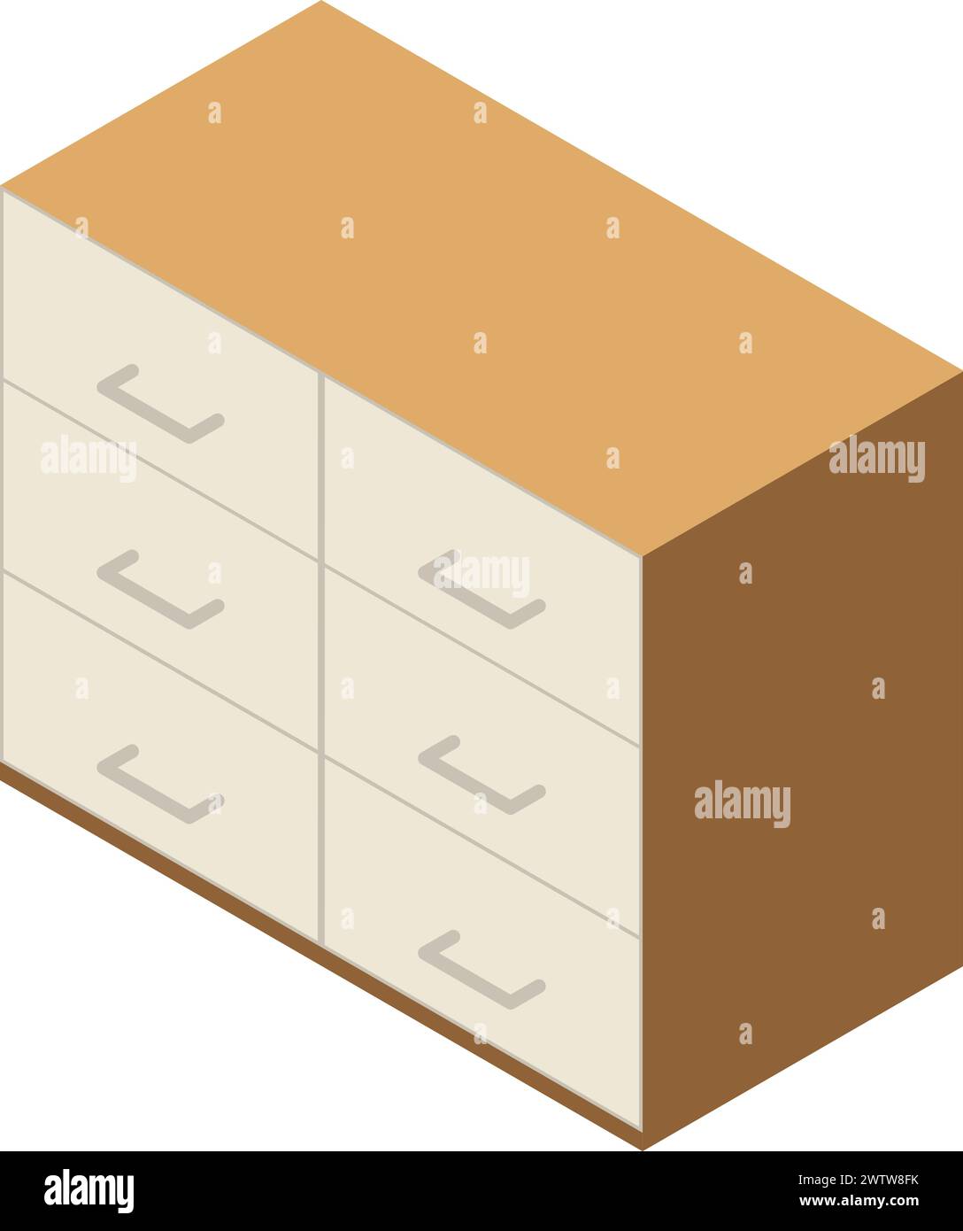 Drawer cabinet isometric icon. Wooden storage furniture Stock Vector ...