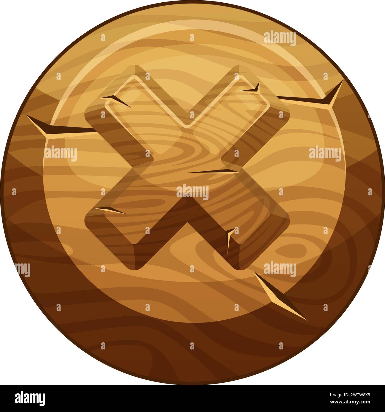 Close button in wooden cartoon game interface style Stock Vector Image & Art - Alamy
