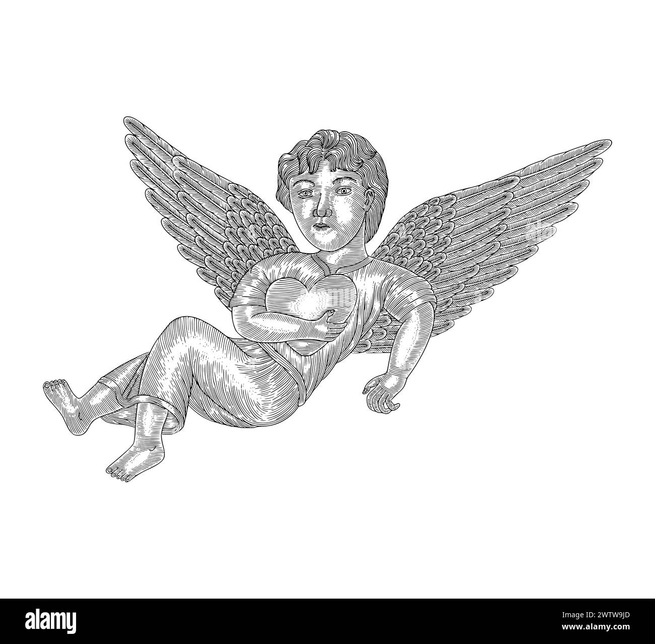 Cupid baby drawing Stock Vector Images - Alamy