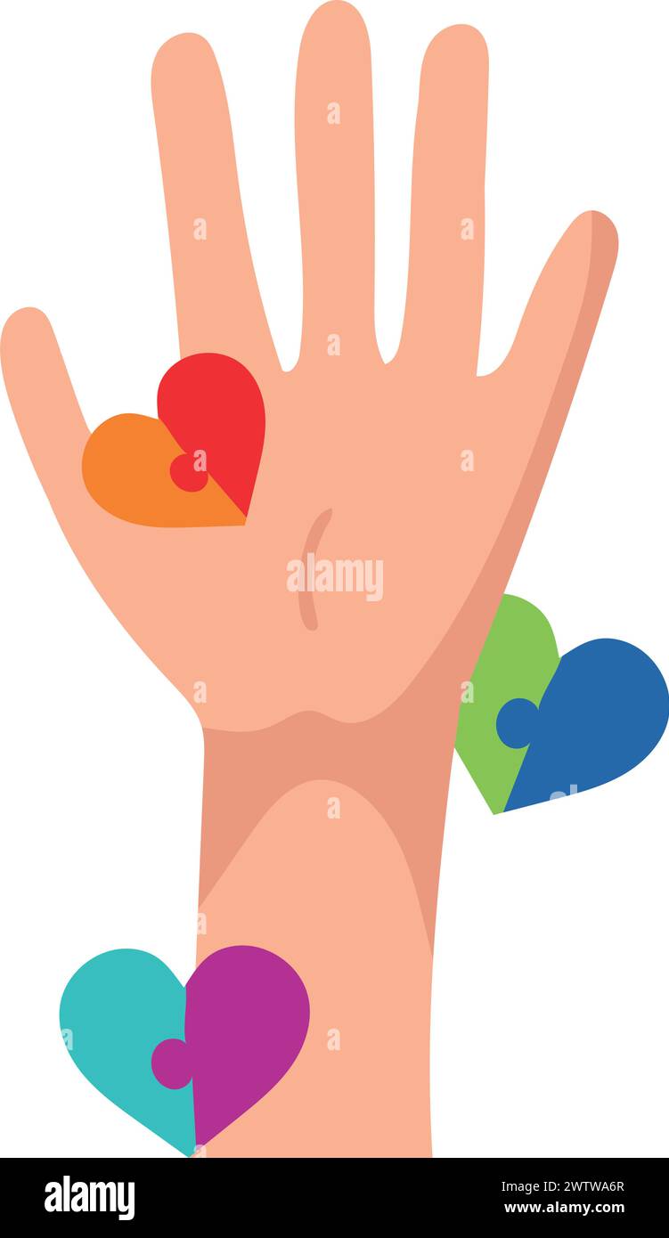 autism puzzle hand illustration vector Stock Vector Image & Art - Alamy