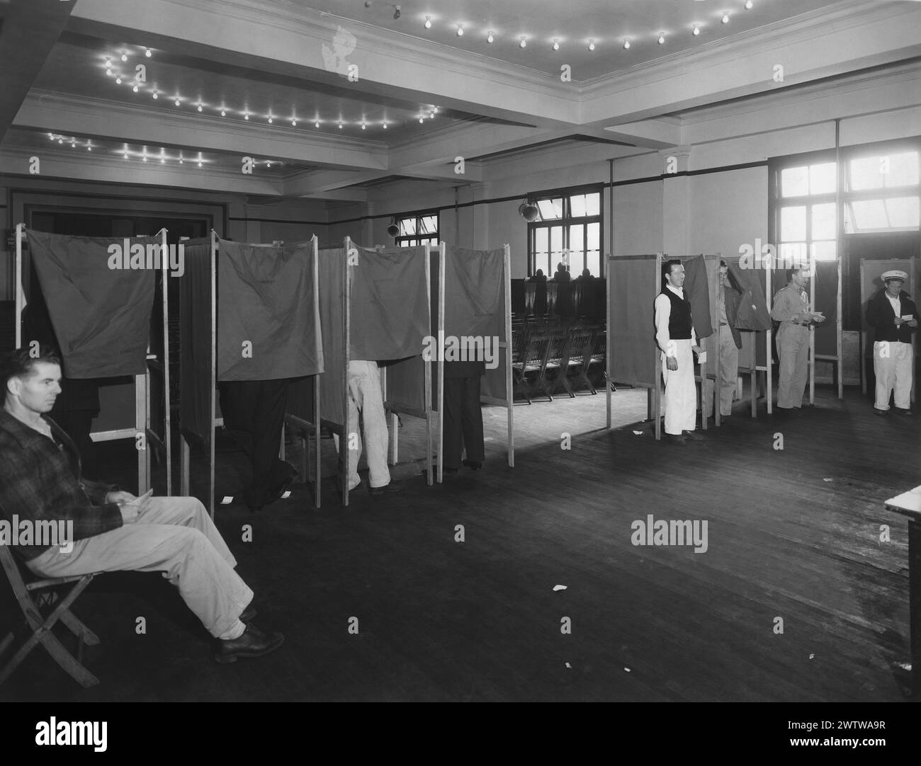 Inside voting hall Black and White Stock Photos & Images - Alamy