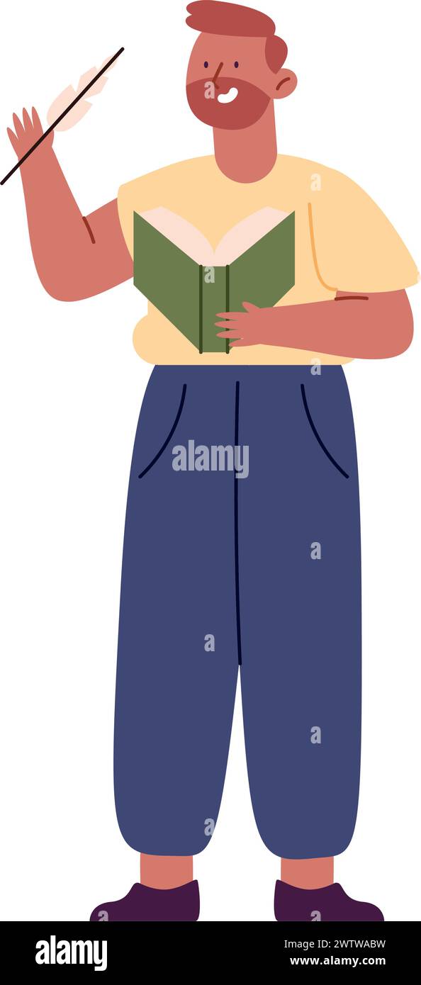 poet man standing illustration vector Stock Vector Image & Art - Alamy