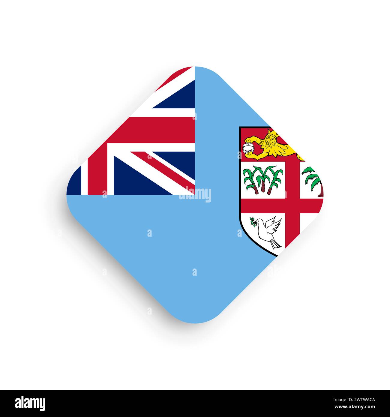 Fiji flag - rhombus shape icon with dropped shadow isolated on white background Stock Vector ...