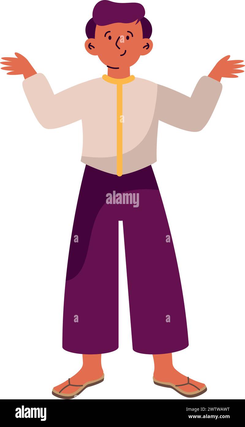 myanmar man standing illustration vector Stock Vector Image & Art - Alamy