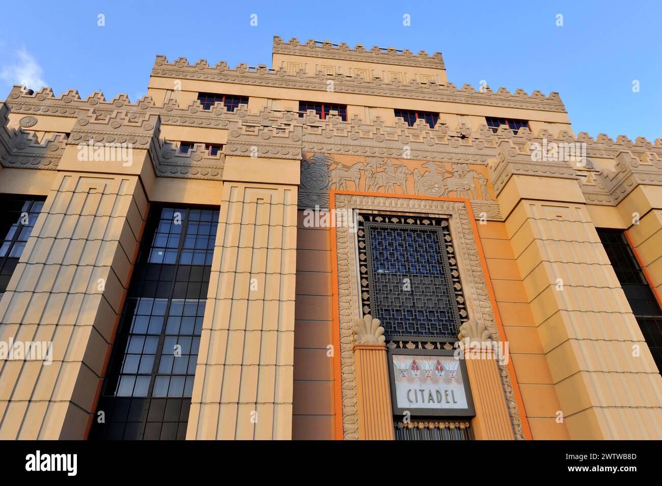 Exterior art deco architecture of the Citadel Outlets Mall, originally ...