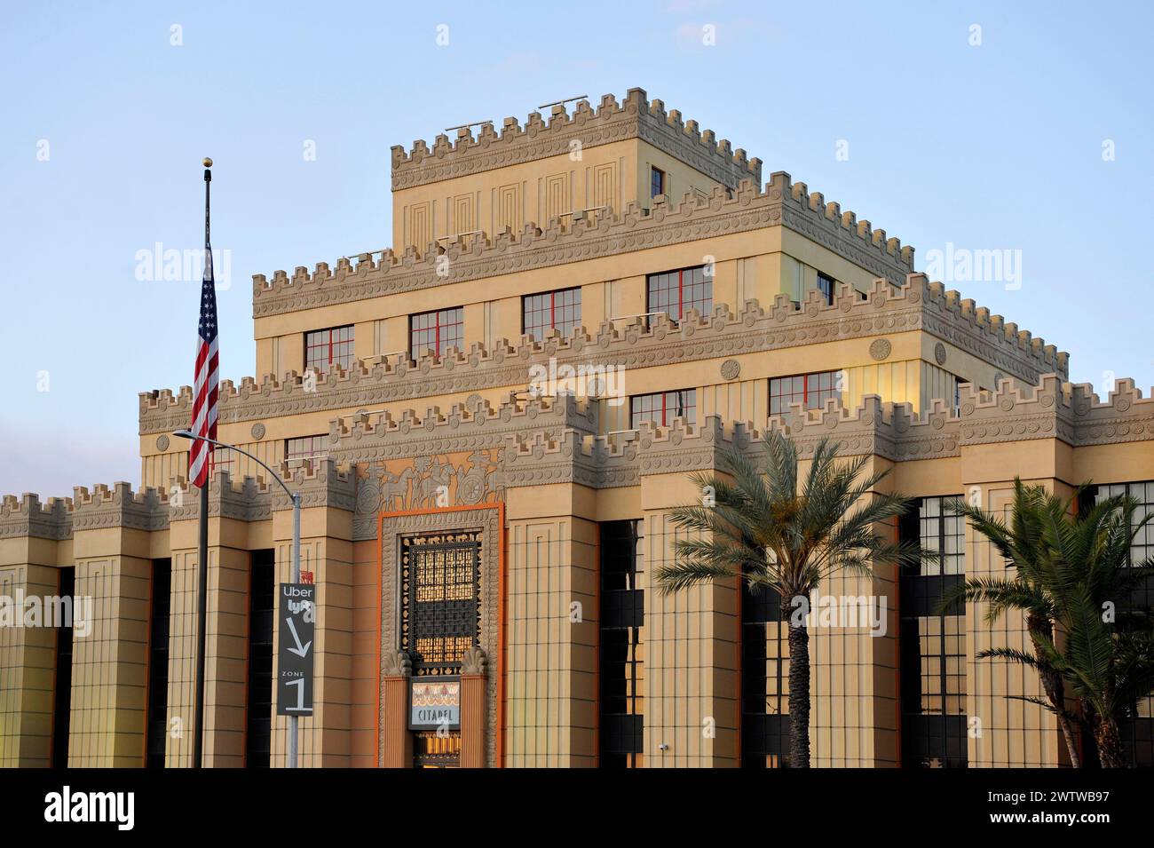 Exterior art deco architecture of the Citadel Outlets Mall, originally ...