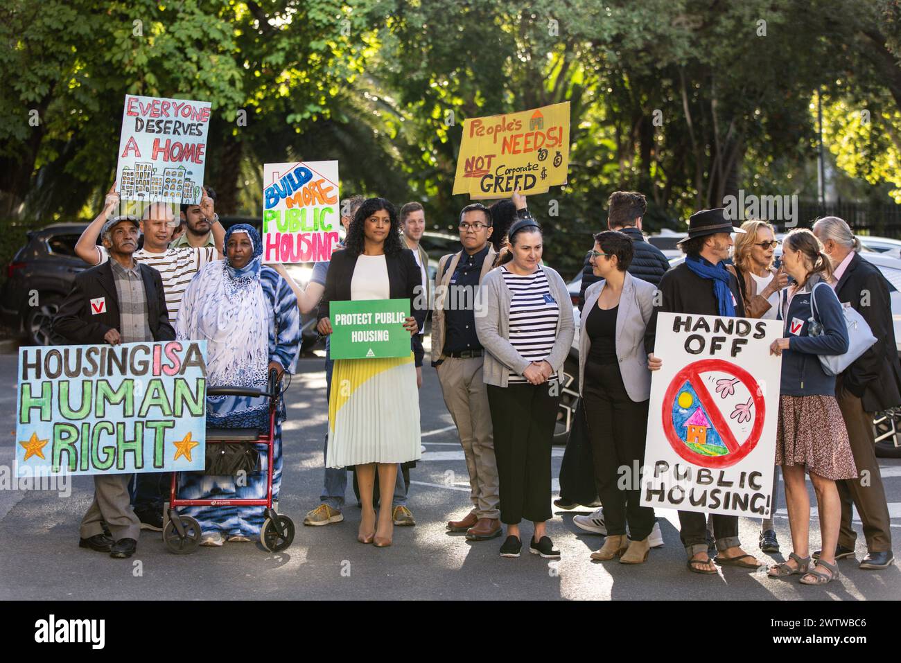 Melbourne, Australia. 20th Mar, 2024. Victorian Greens members protest ...