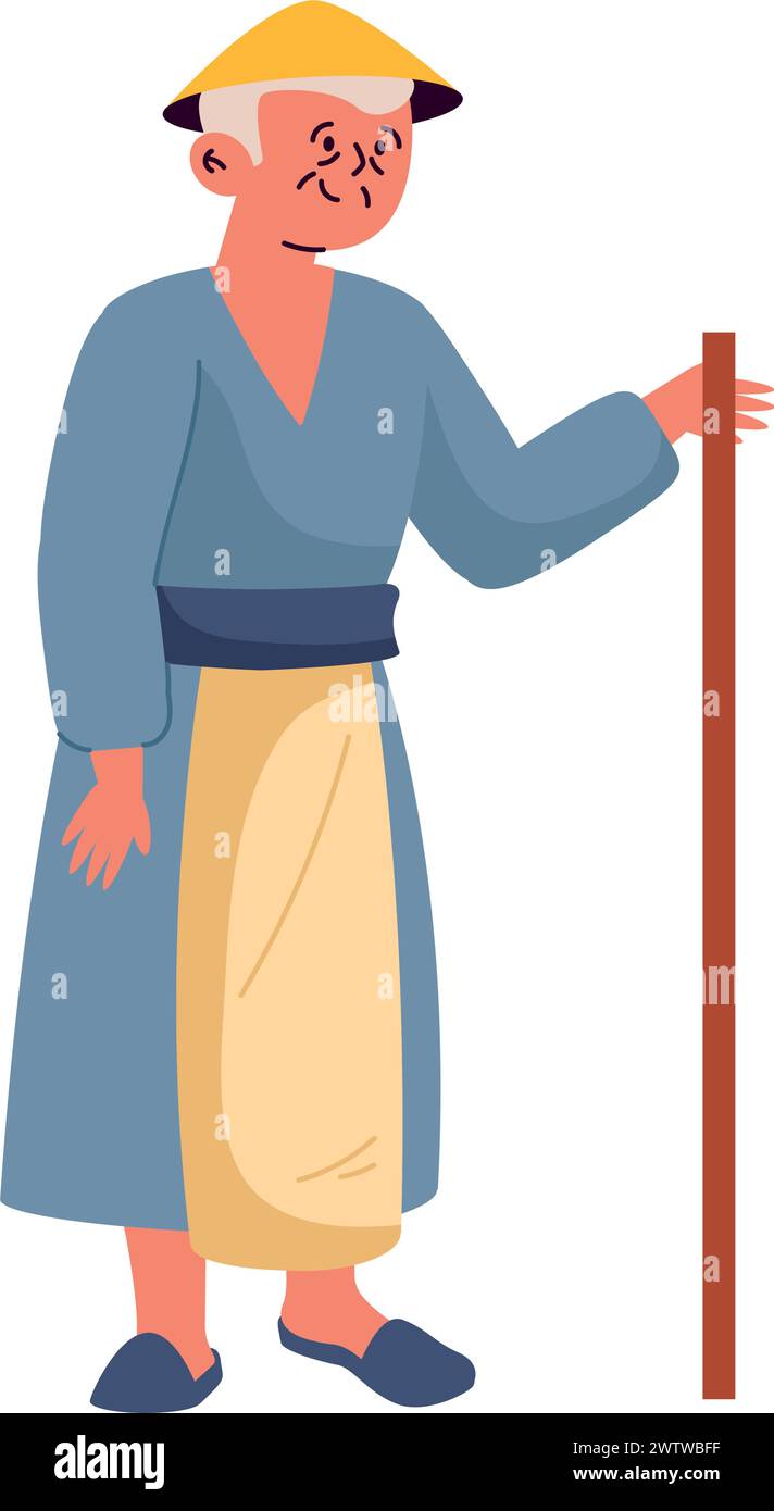 myanmar elder man illustration vector Stock Vector Image & Art - Alamy