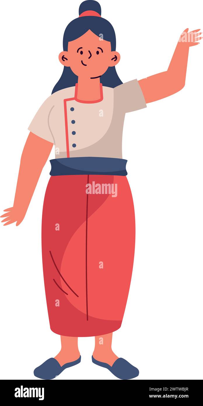 myanmar happy woman illustration vector Stock Vector Image & Art - Alamy